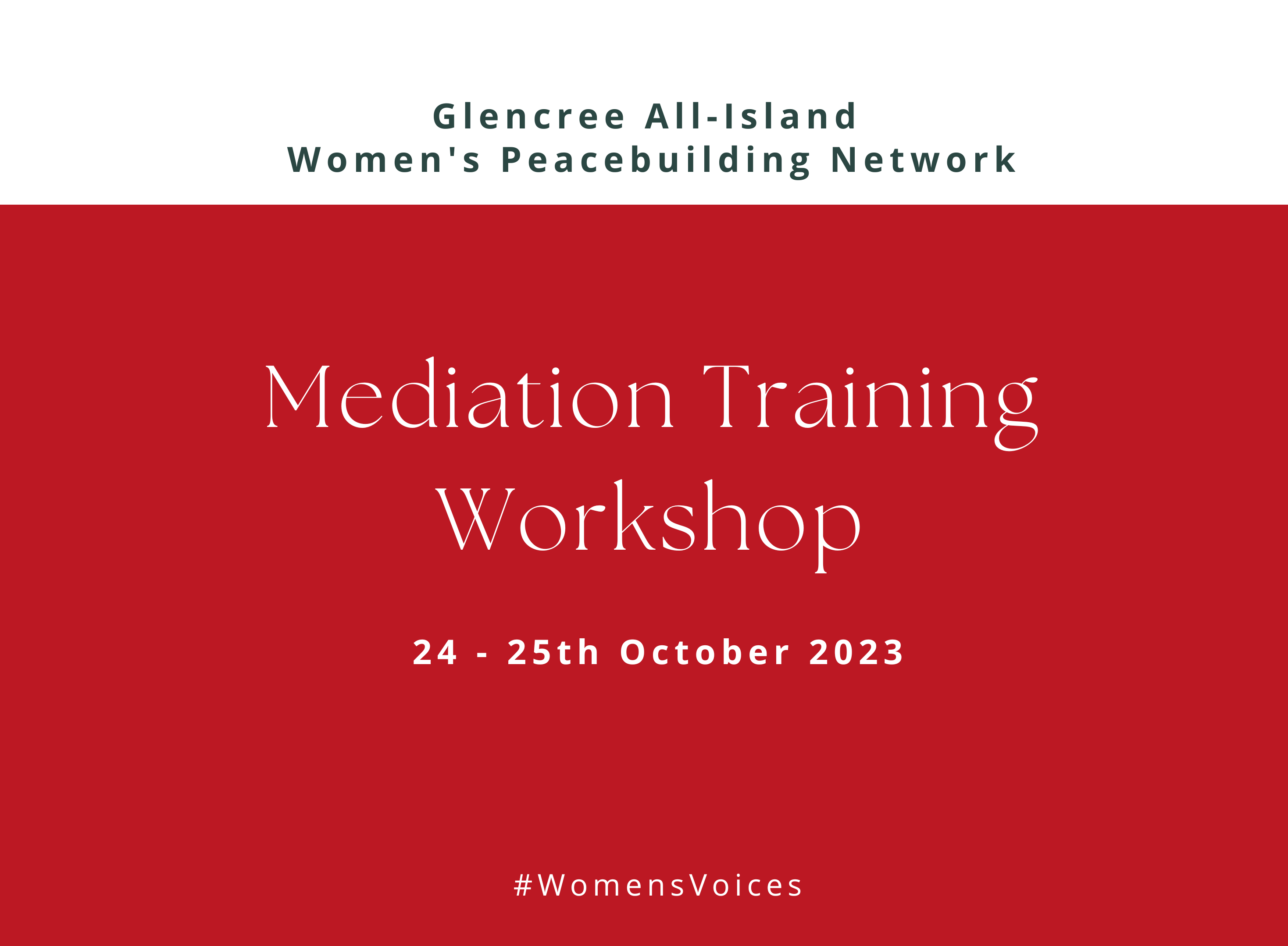 Mediation Training Workshop, Oct 2023 – The Glencree Centre for Peace ...
